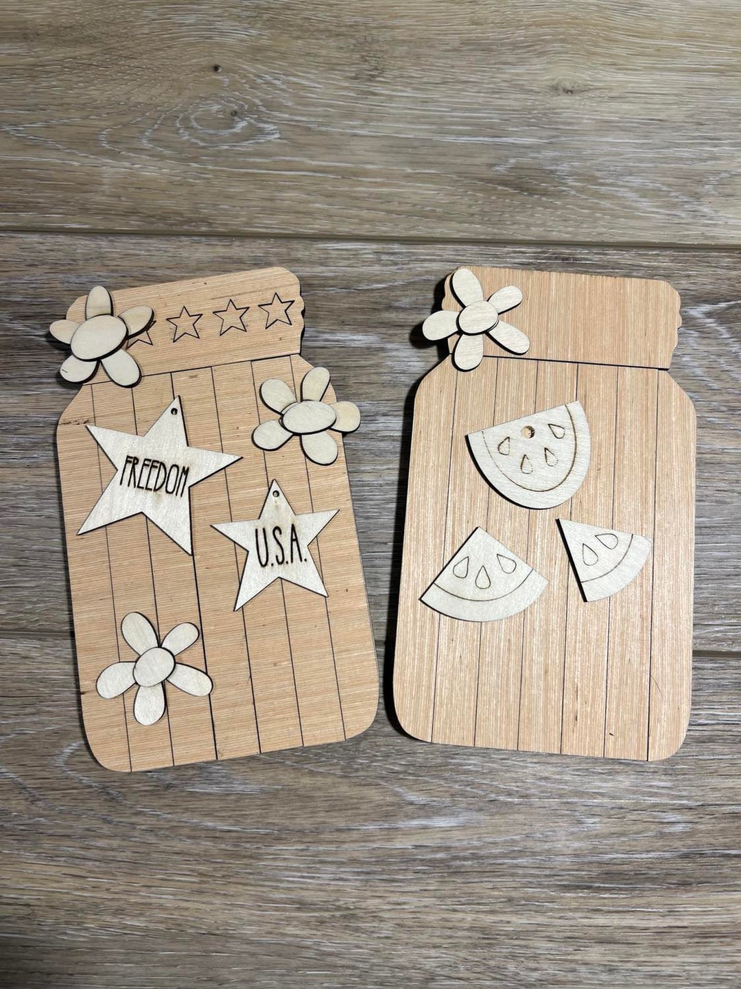 DIY Unfinished Mason Jar Kit, Unfinished Watermelon Mason Jar Kit ...