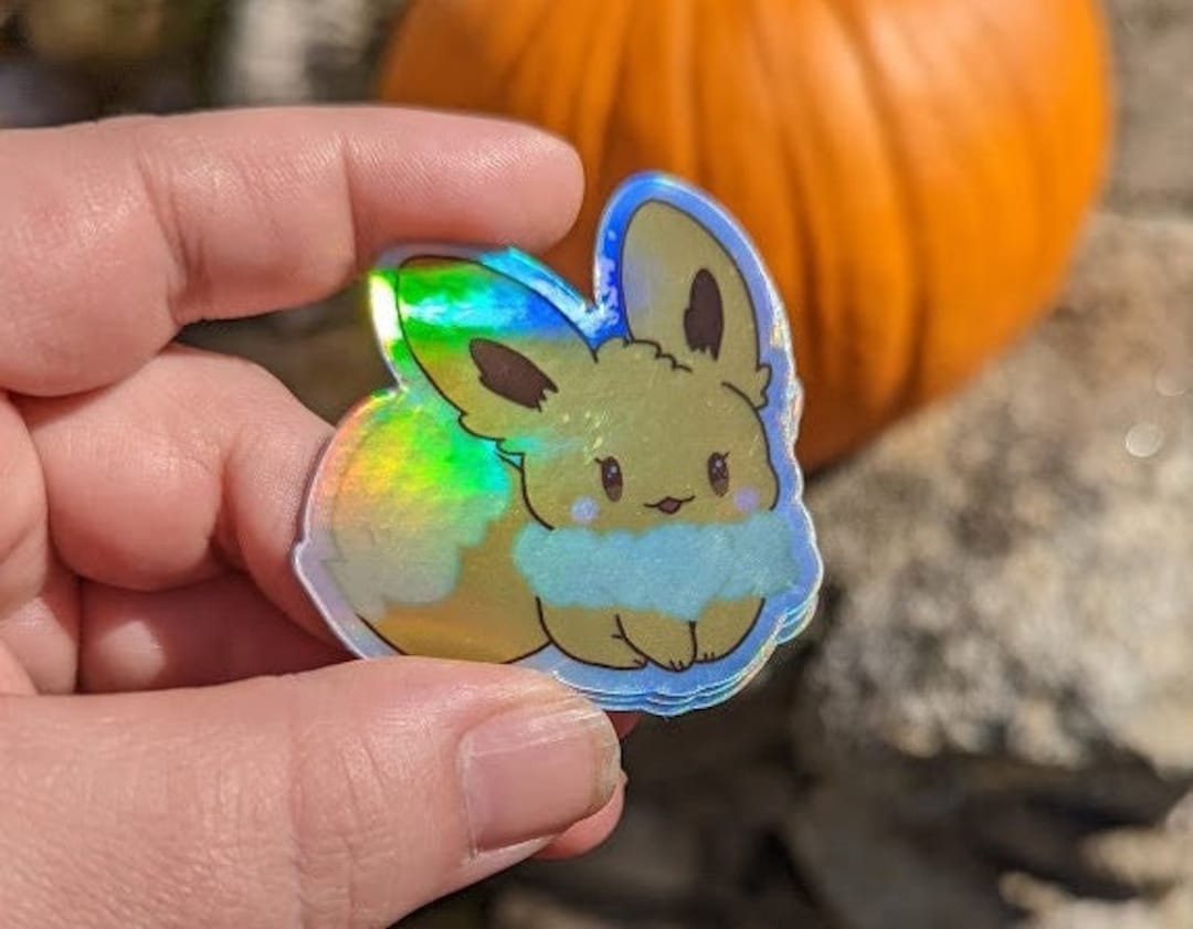 Pokemon Eevee Holographic Sticker Waterproof Vinyl Sticker Perfect for ...