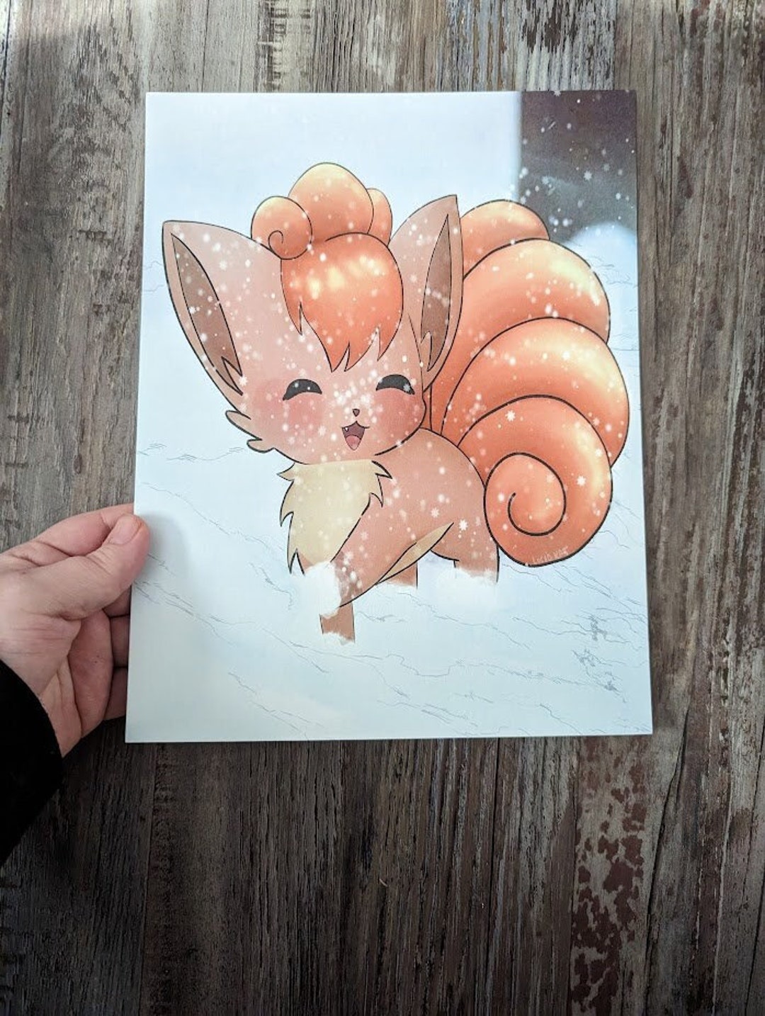 Snowy Day Vulpix Pokemon Print 8.5x11 Linen Heavy Stock - Etsy
