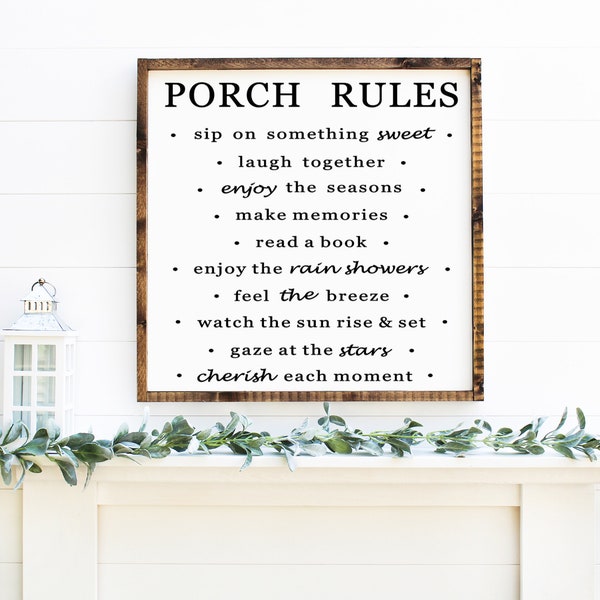 Porch Rules - Etsy
