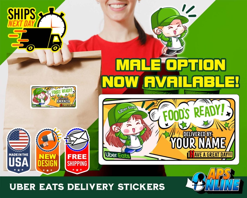 Personalized Uber Eats Labels Delivery FUN Stickers Food - Etsy