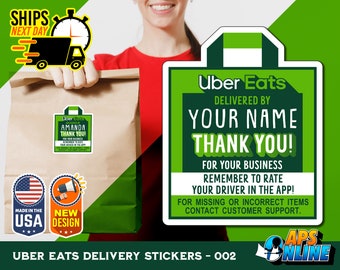 Personalized Uber Eats Labels - Delivery Circle Stickers - Food ...