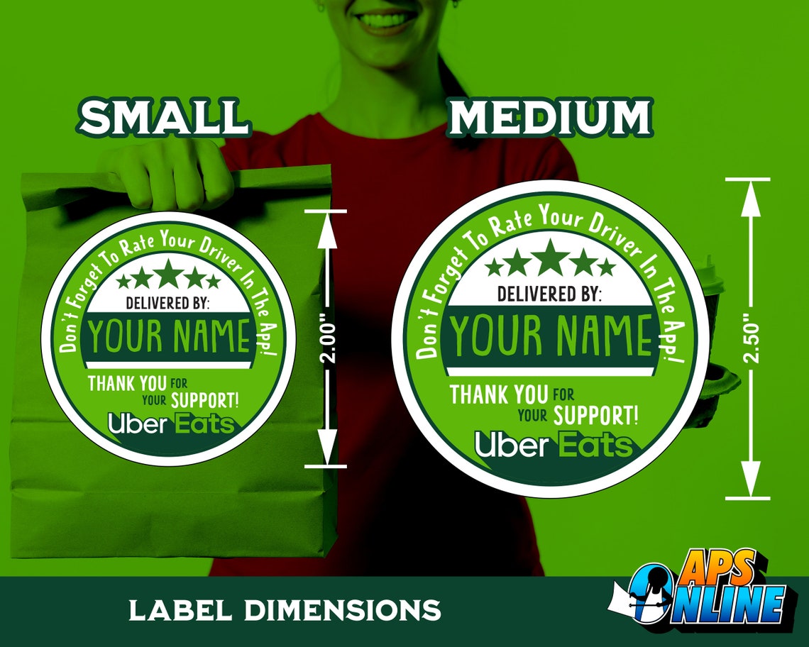 Personalized Uber Eats Labels Delivery Circle Stickers - Etsy