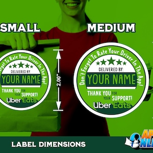 Personalized Uber Eats Labels - Delivery Circle Stickers - Food ...