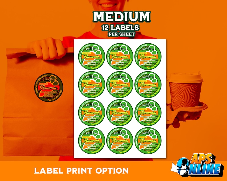 Personalized Instacart Labels Delivery Circle Stickers - Etsy