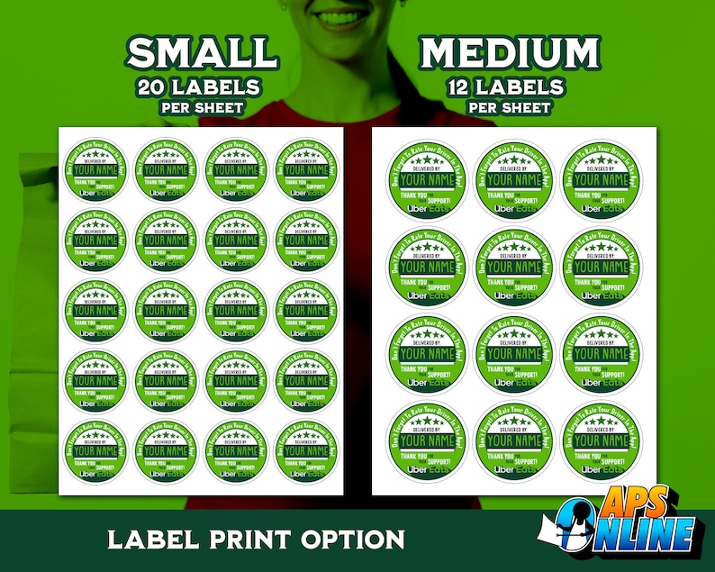 Personalized Uber Eats Labels - Delivery Circle Stickers - Food ...