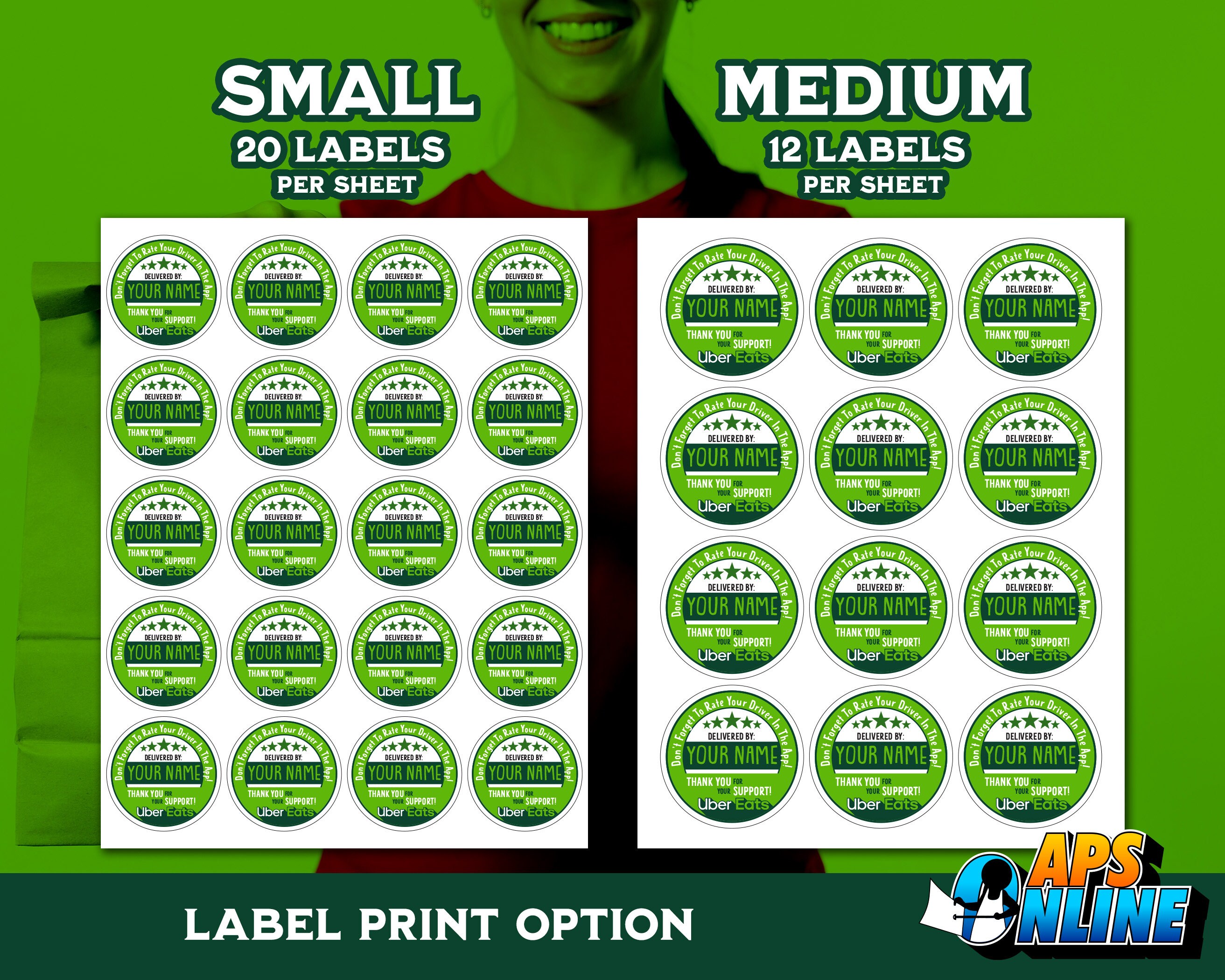 Personalized Uber Eats Labels Delivery Circle Stickers - Etsy