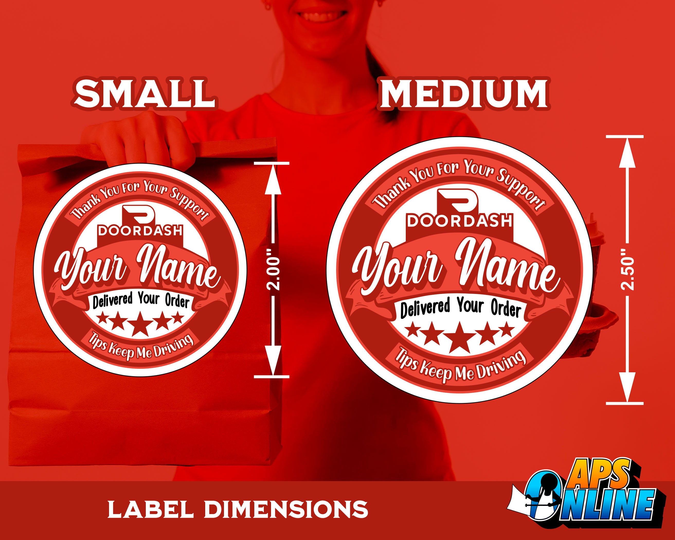 Personalized Doordash Labels Delivery Circle Stickers Food - Etsy