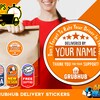 Personalized Uber Eats Labels - Delivery Bag Shaped Stickers - Food ...