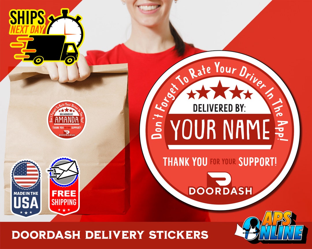 Personalized Doordash Labels - Delivery Circle Stickers - Food Delivery ...