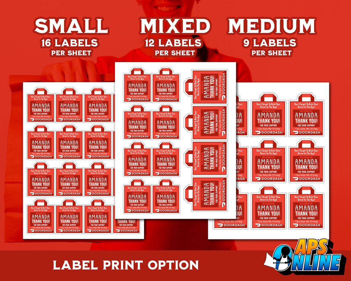 Personalized Doordash Labels Delivery Bag Shaped Stickers | Etsy