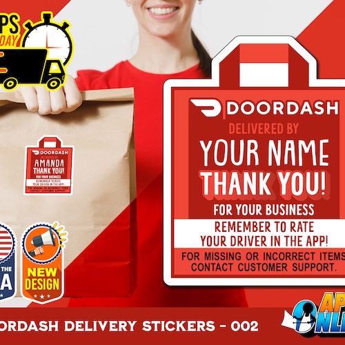 Personalized Doordash Labels Delivery FUN Stickers Food - Etsy