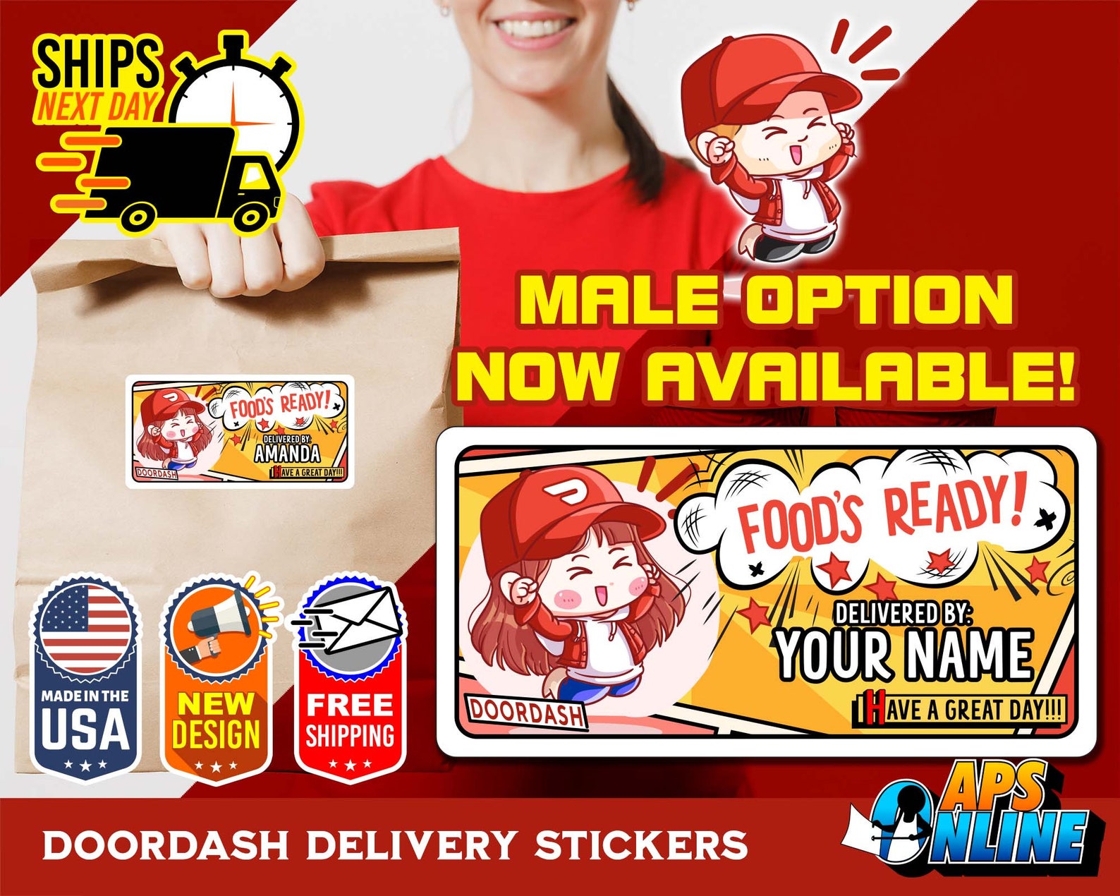 Personalized Doordash Labels Delivery FUN Stickers Food - Etsy