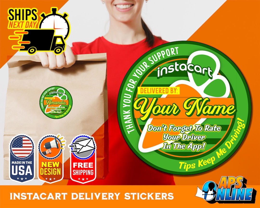 Personalized Instacart Labels - Delivery Circle Stickers - Food ...