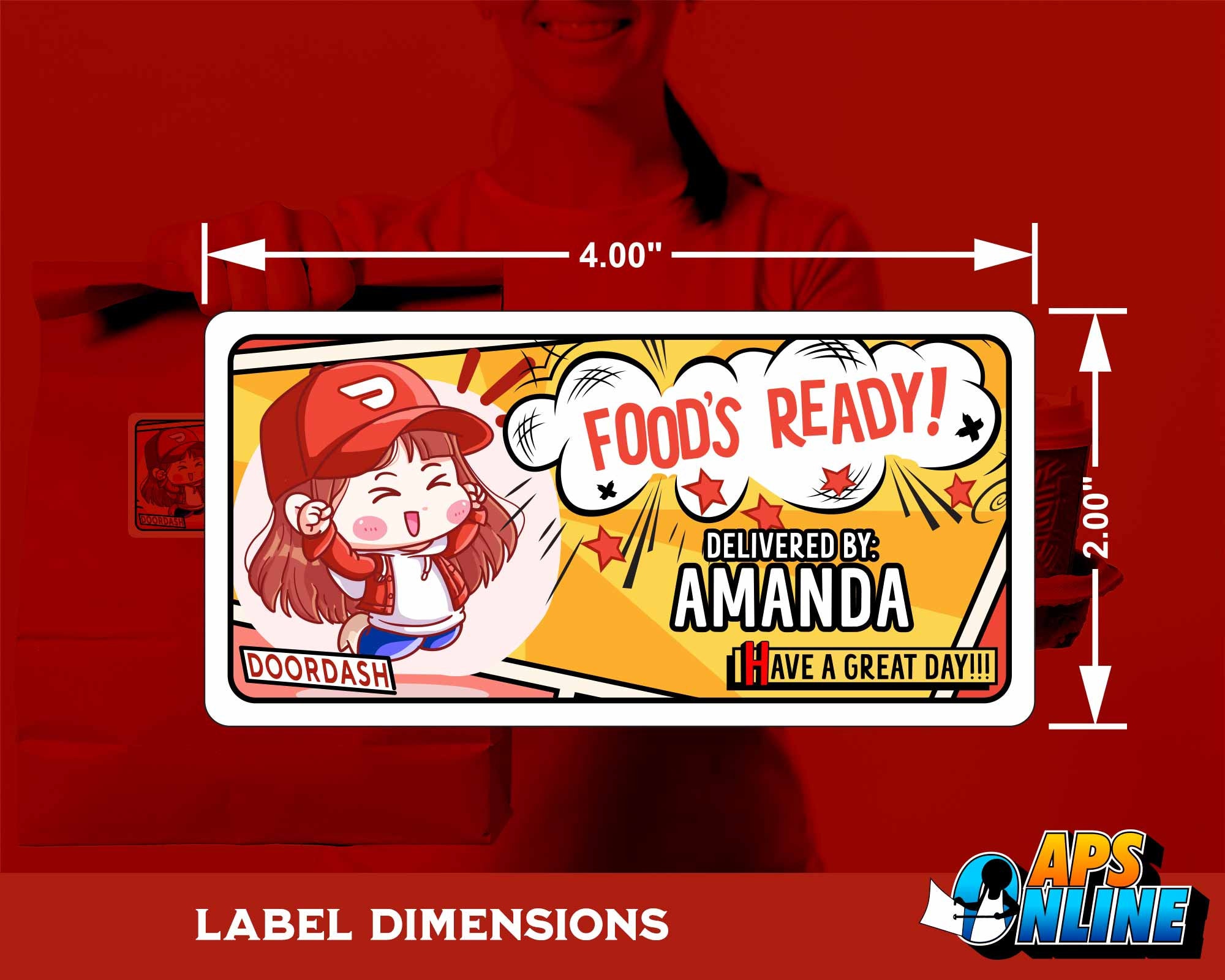 Personalized Doordash Labels Delivery FUN Stickers Food - Etsy