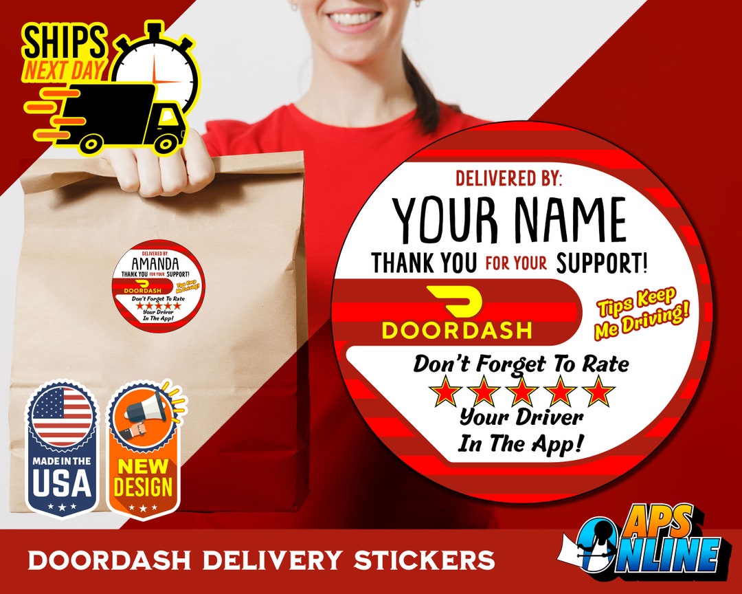 Personalized Doordash Labels Delivery Circle Stickers Food - Etsy