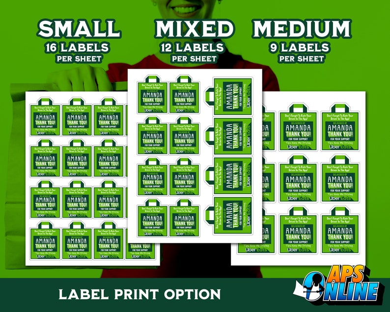 Personalized Uber Eats Labels Delivery Bag Shaped Stickers - Etsy