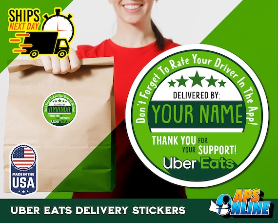 Personalized Uber Eats Labels Delivery Circle Stickers - Etsy