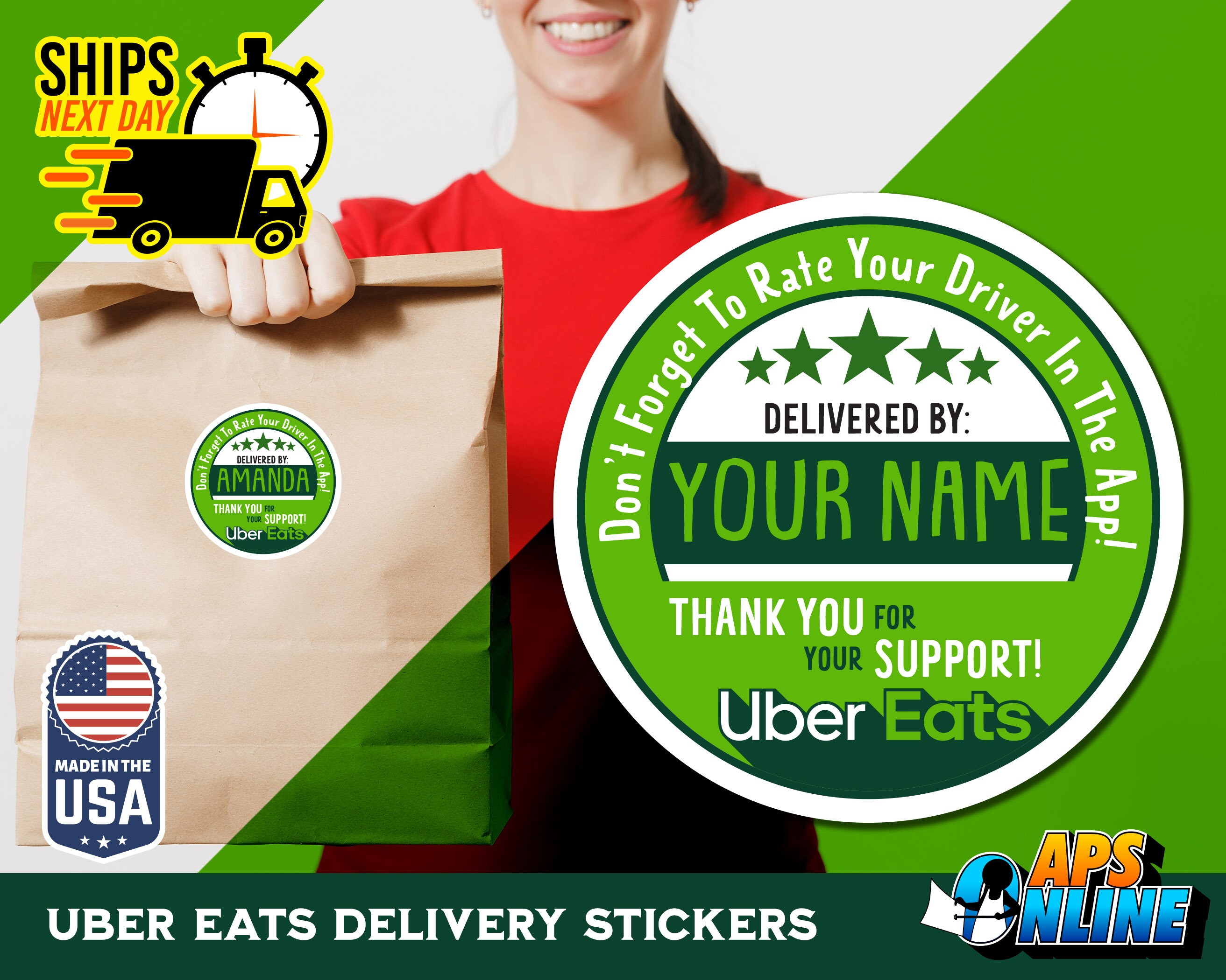 Personalized Uber Eats Labels Delivery Circle Stickers - Etsy