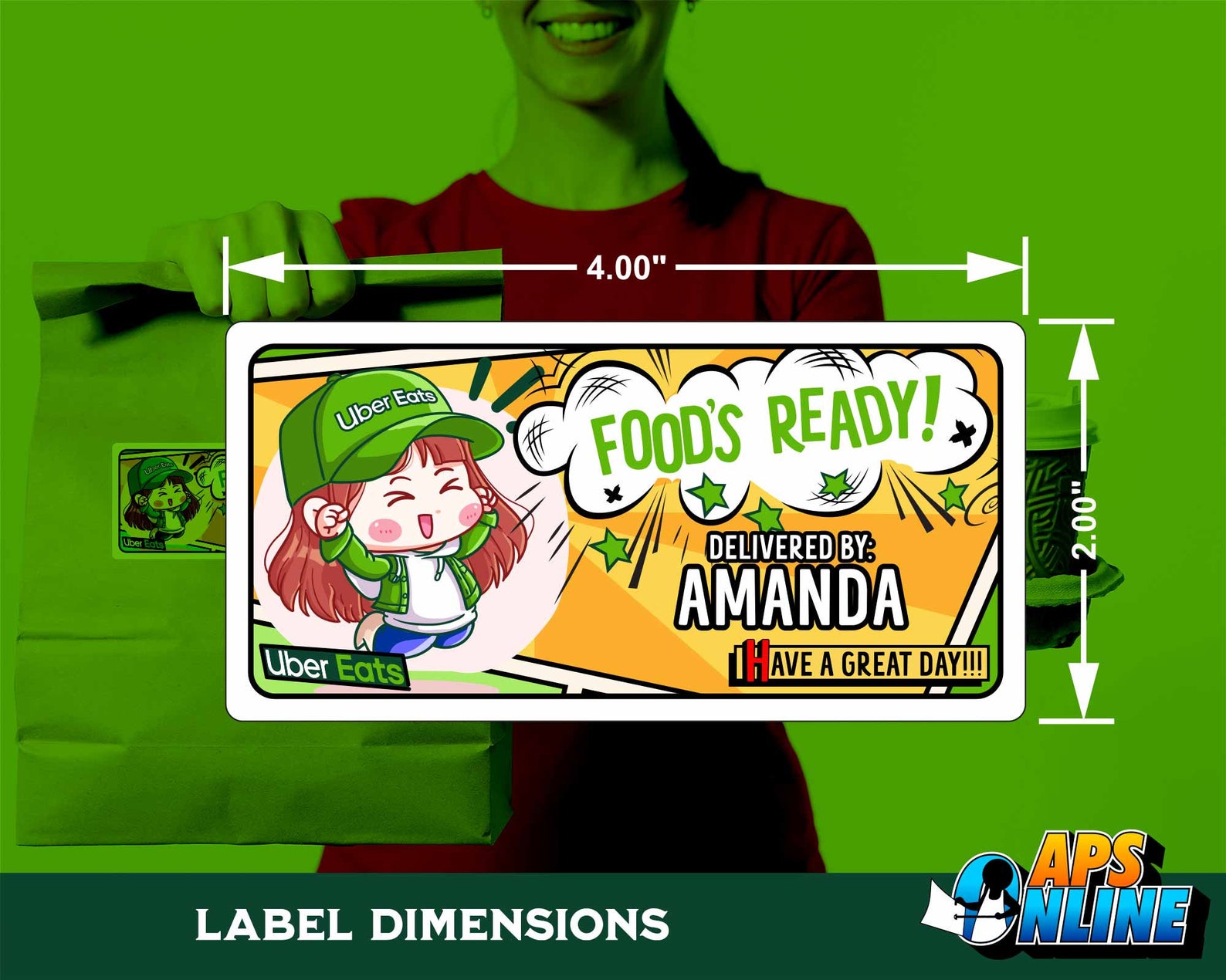 Personalized Uber Eats Labels Delivery FUN Stickers Food | Etsy