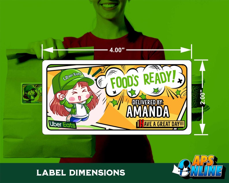 Personalized Uber Eats Labels Delivery FUN Stickers Food | Etsy
