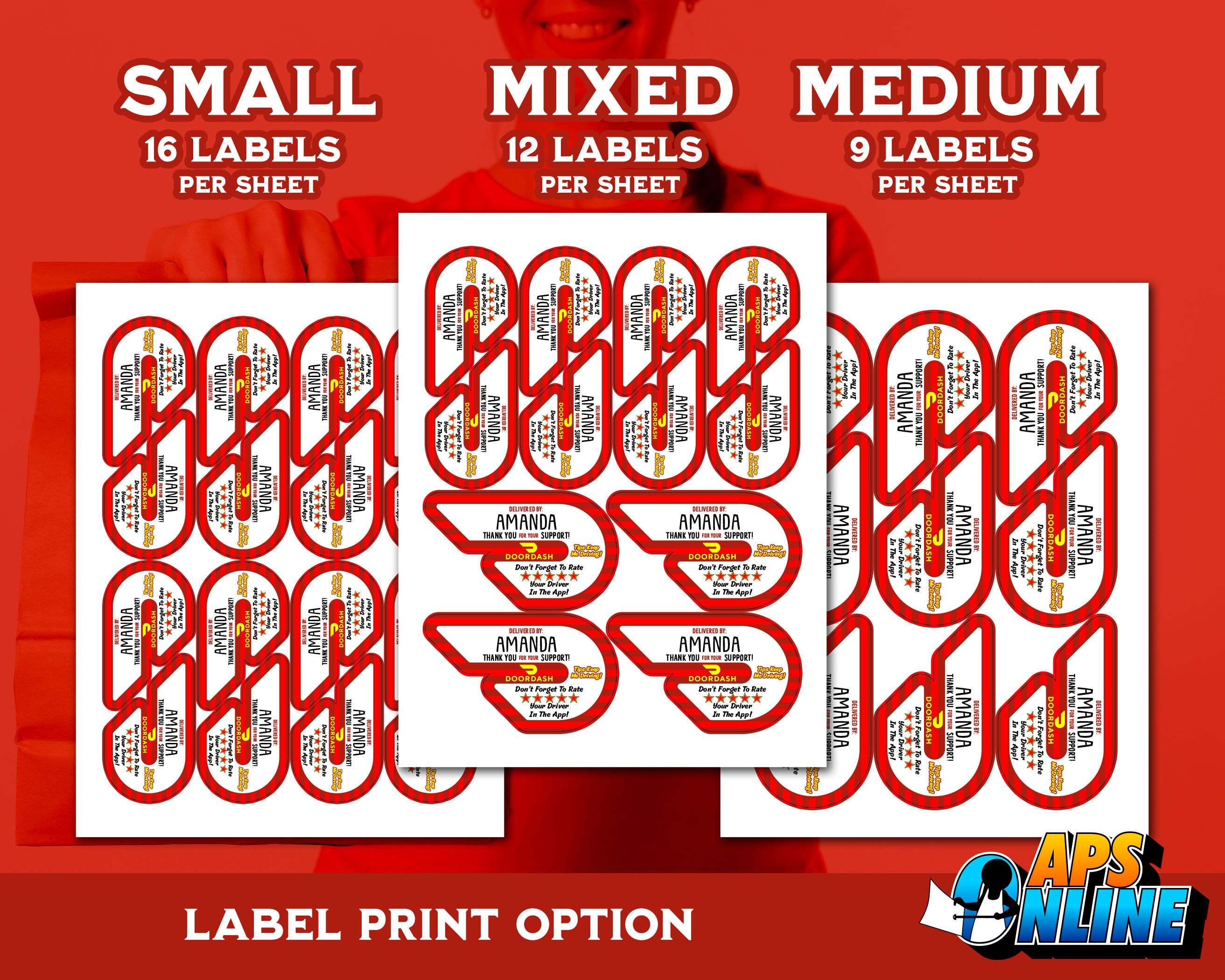 Personalized Doordash Labels Custom Shaped Stickers Food - Etsy