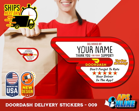 Personalized Doordash Labels Custom Shaped Stickers Food - Etsy