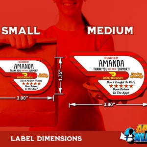 Personalized Doordash Labels - Custom Shaped Stickers - Food Delivery ...