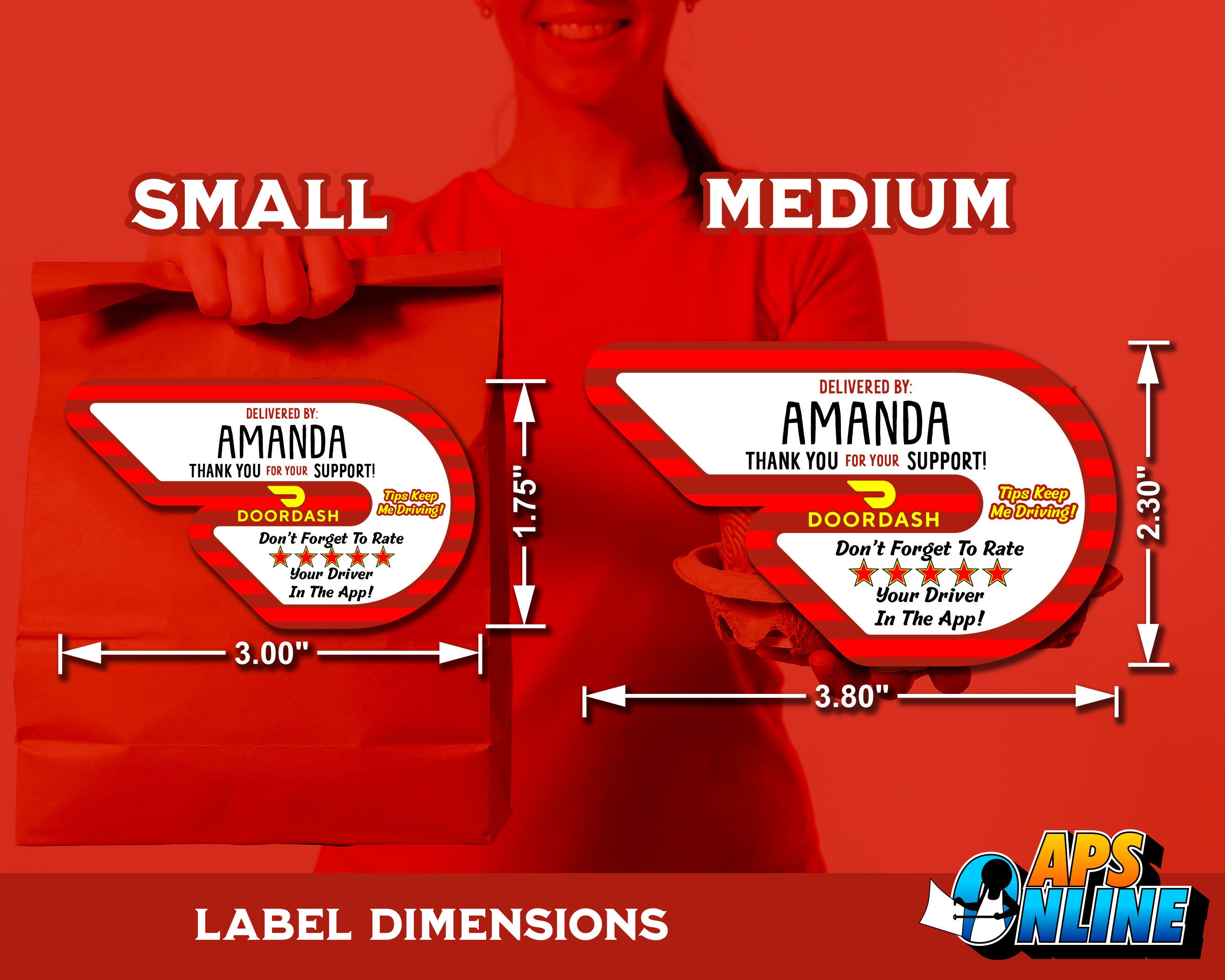 Personalized Doordash Labels Custom Shaped Stickers Food - Etsy