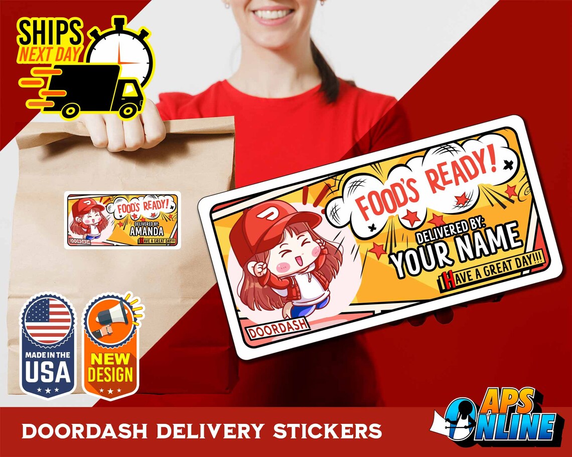 Personalized Doordash Labels Delivery FUN Stickers Food - Etsy