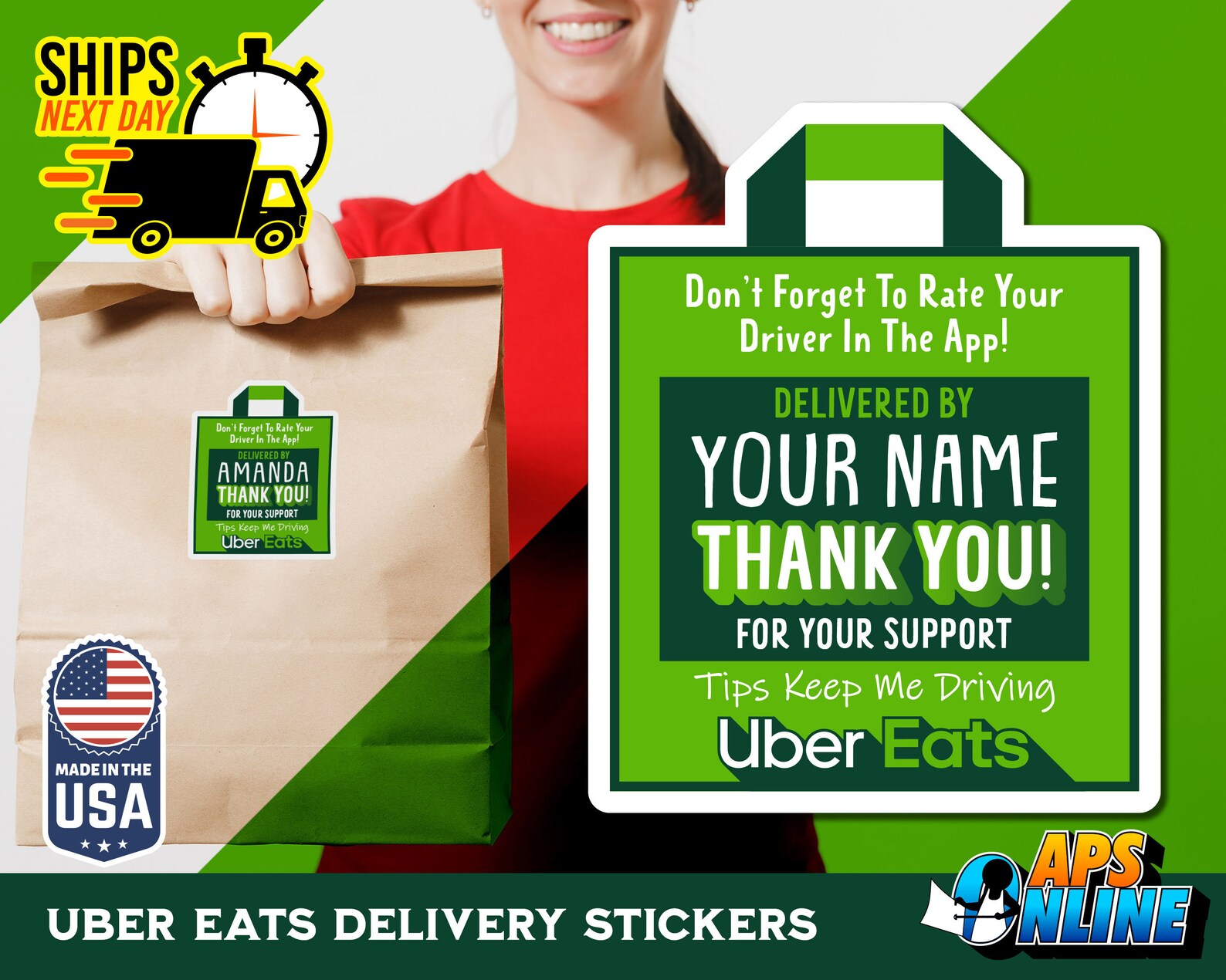 Personalized Uber Eats Labels Delivery Bag Shaped Stickers - Etsy