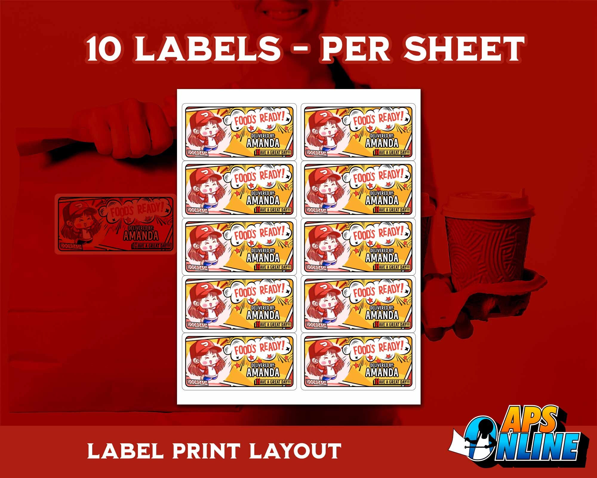 Personalized Doordash Labels Delivery FUN Stickers Food - Etsy