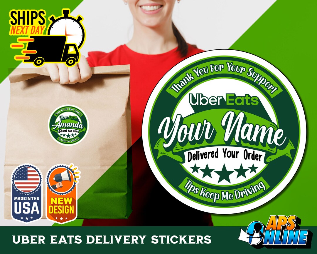 Personalized Uber Eats Labels Delivery Circle Stickers Food Delivery - Etsy