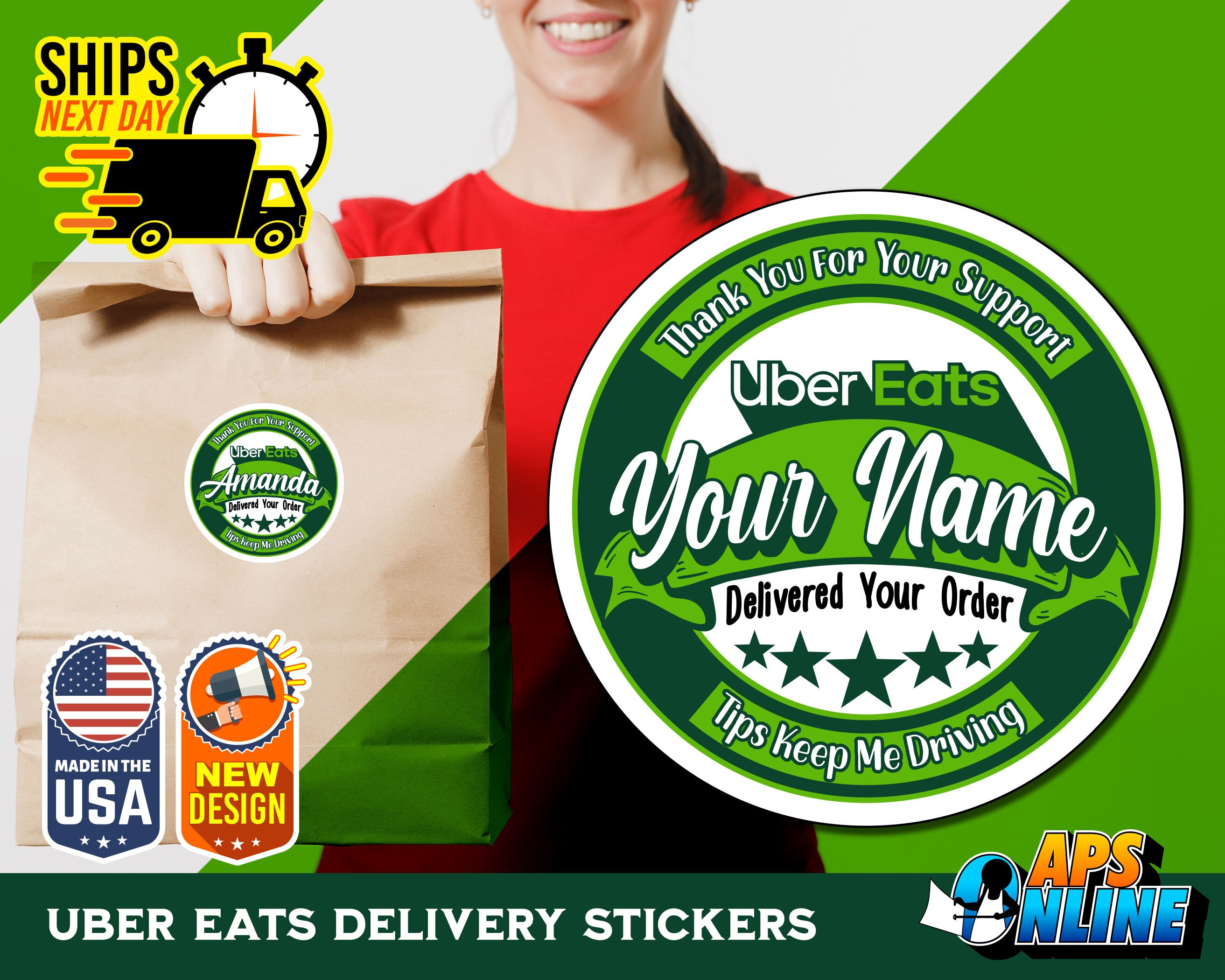 Personalized Uber Eats Labels Delivery Circle Stickers - Etsy