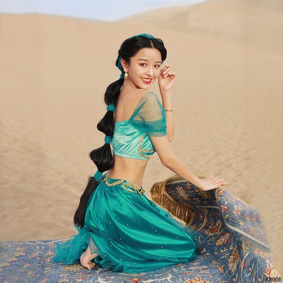 Adult Women Aladdin Princess Jasmine Cosplay Halloween Handmade Dance ...