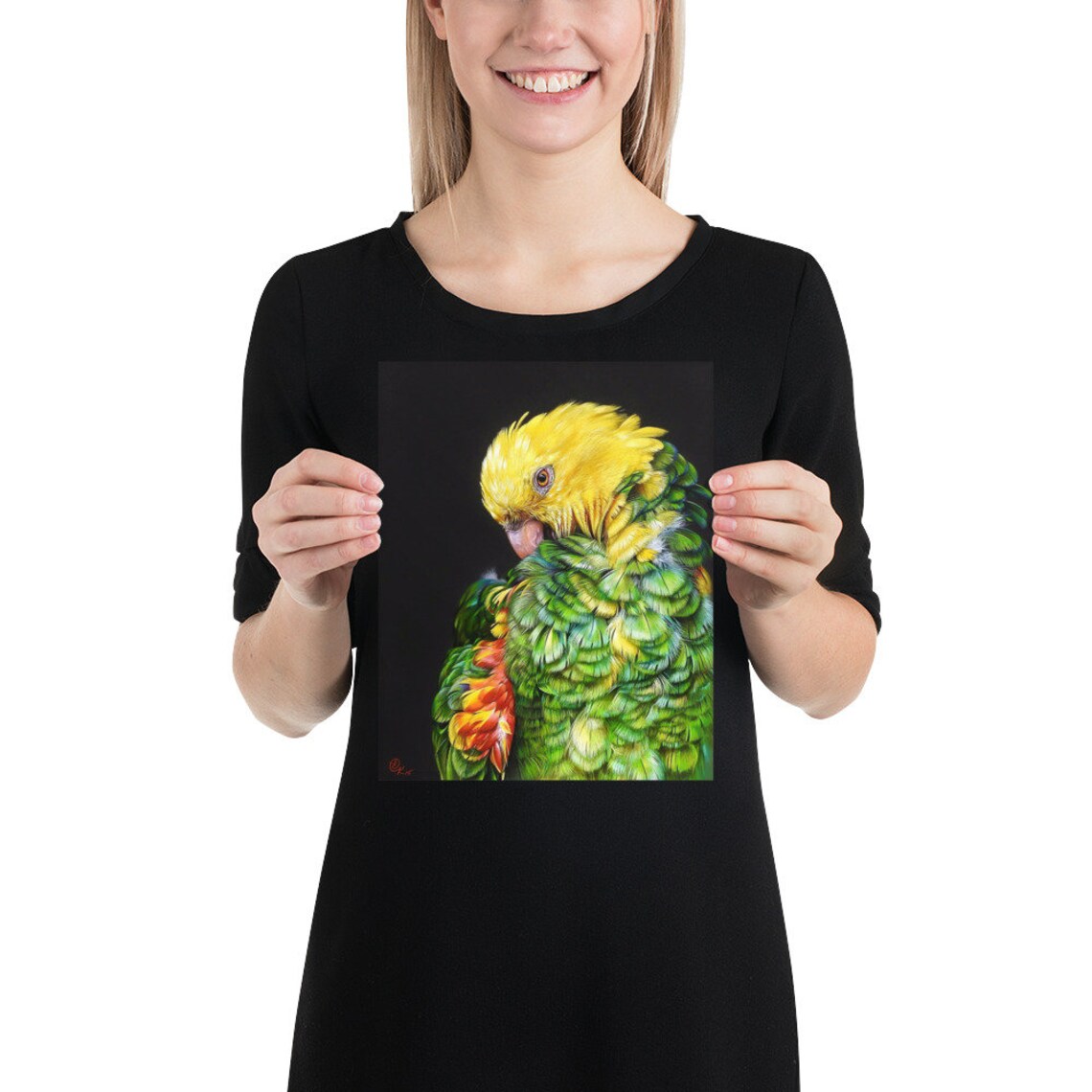 Yellow Headed Amazon Art Print Photo Paper Poster Parrot Wall Art Bird ...