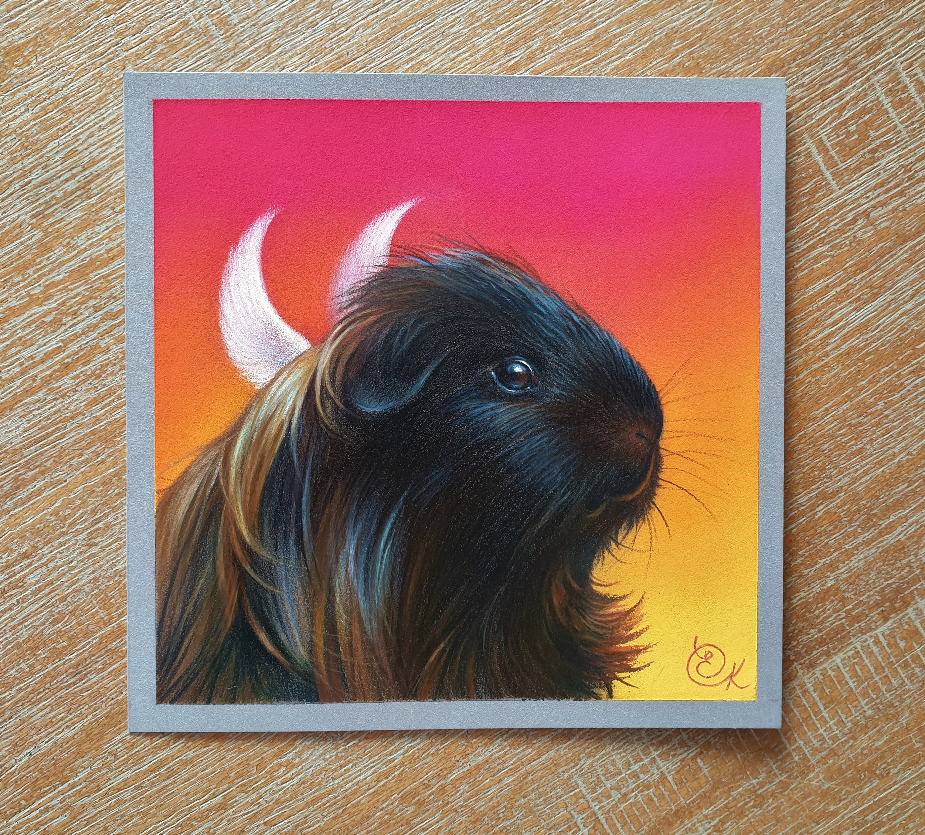 Guinea Pig Angel Original Drawing - Pet Portrait Painting, Cute Cavy ...