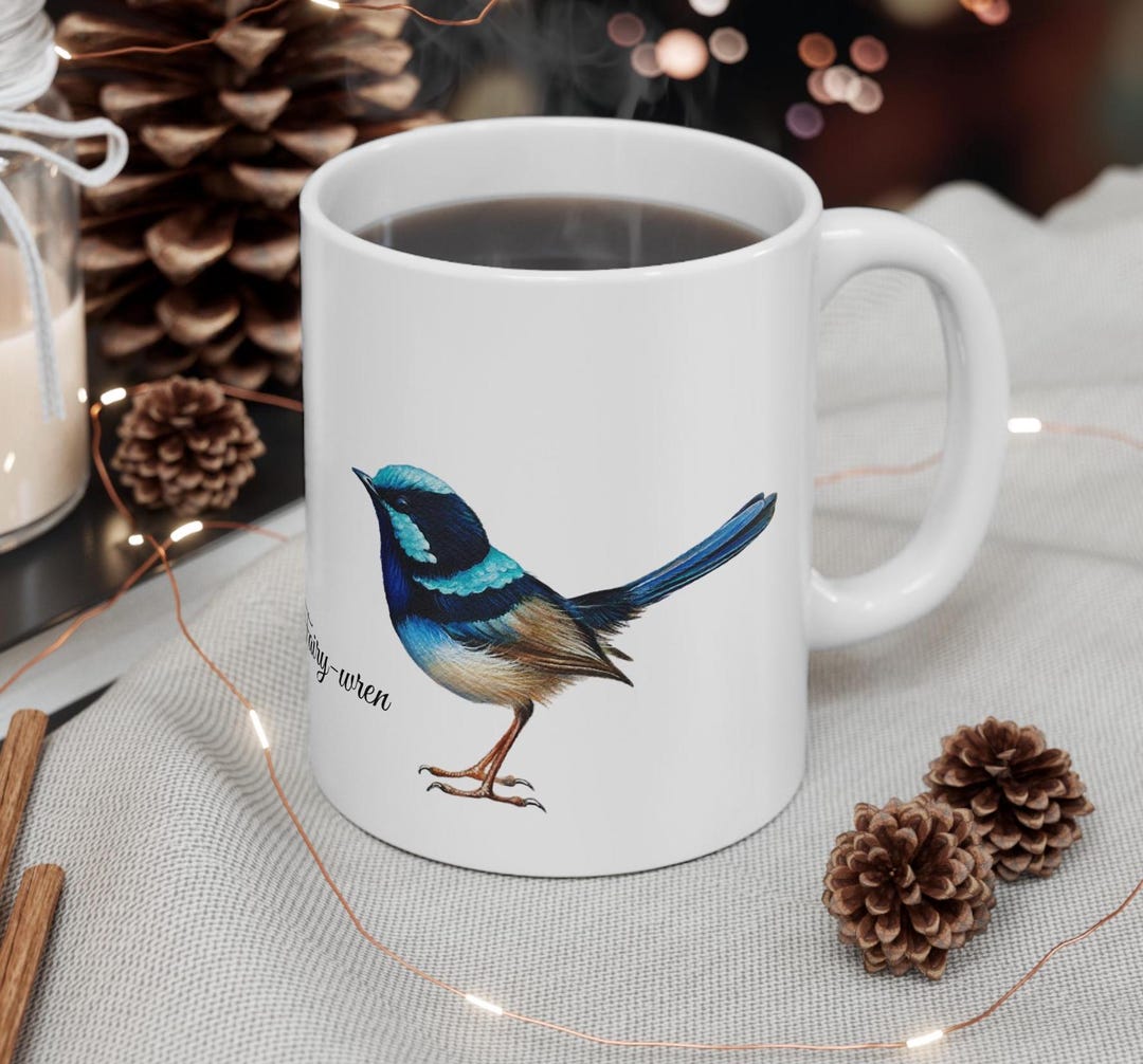 Superb Fairy-wren Mug Australian Bird Coffee Cup Watercolor Bird Art ...