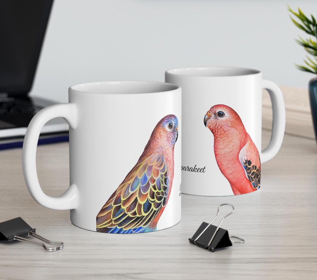 Bourke's Parakeet Mug Australian Parrot Coffee Cup Watercolor Bird Art ...