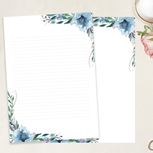 Green Leaves Printable Stationary Printable Writing Paper - Etsy