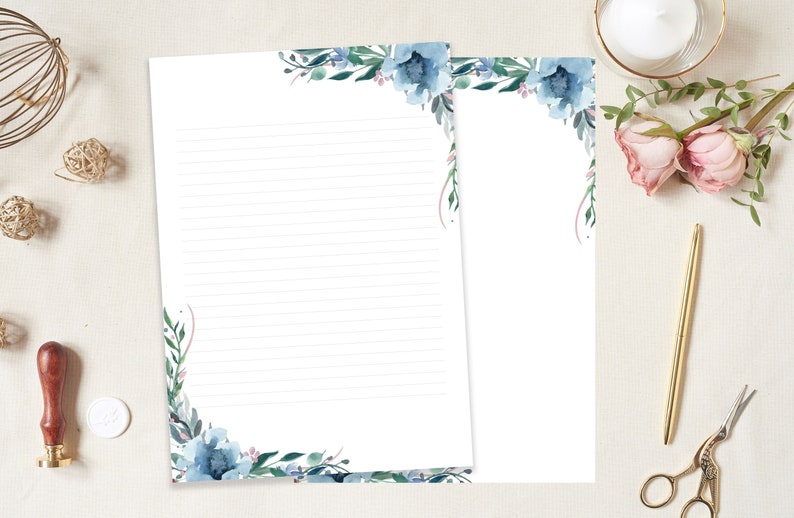 Letter Writing Set Lined, Printable Letter Writing Paper - Etsy