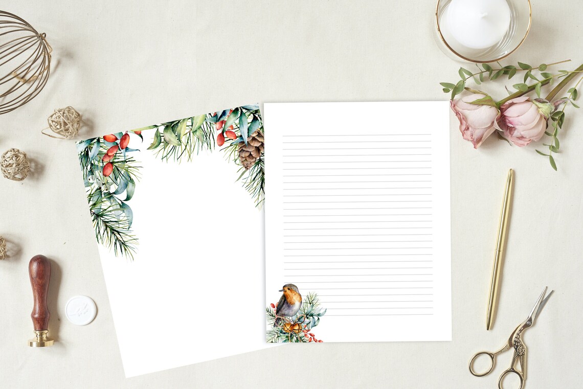 Letter Writing Set Christmas Letter Writing Paper | Etsy