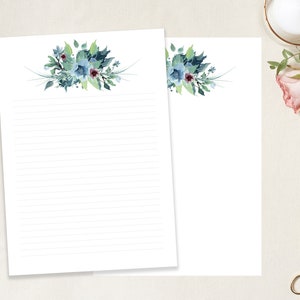 Letter Paper, Letter Writing Set, Printable Stationery 8.5x11, Floral ...