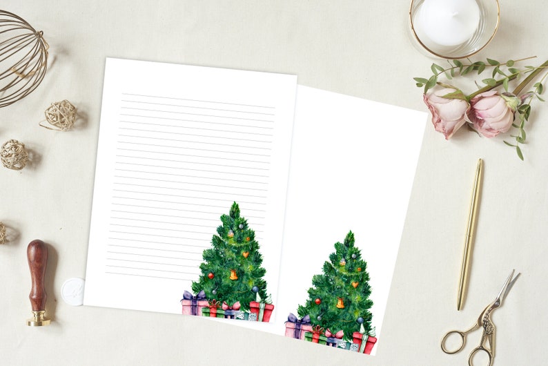 Letter Writing Set Christmas Letter Writing Paper | Etsy