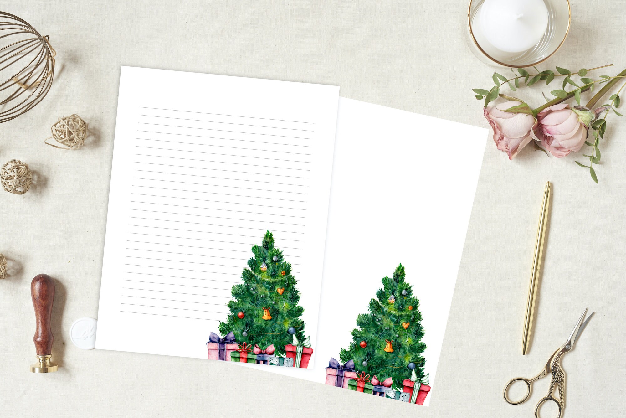 Letter Writing Set Christmas Letter Writing Paper - Etsy