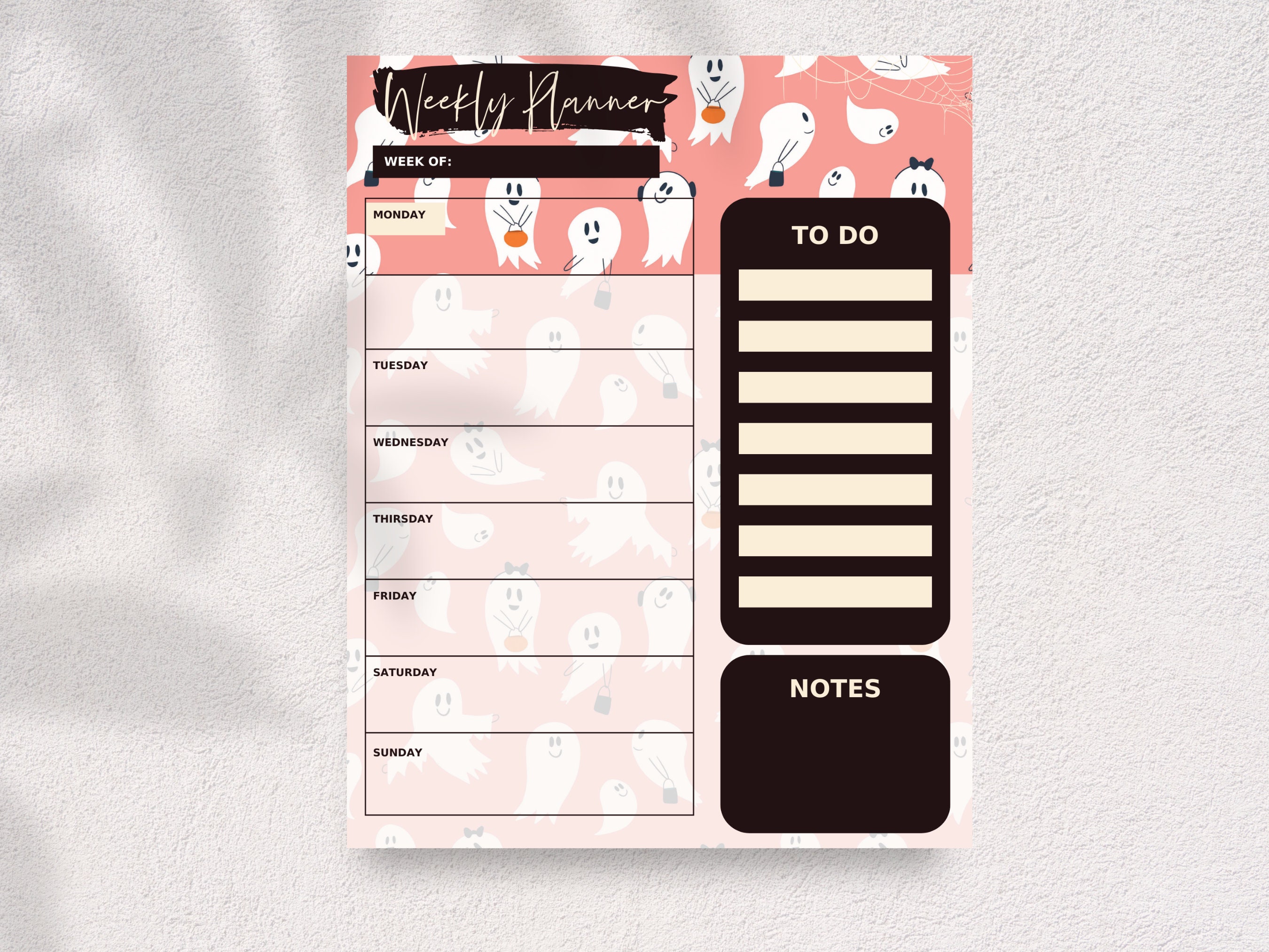 Halloween Planner Printable, Halloween Weekly Planner, Weekly Organizer ...