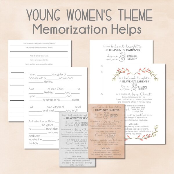 YW Theme Coloring Page LDS New Young Women Printable - Etsy Canada