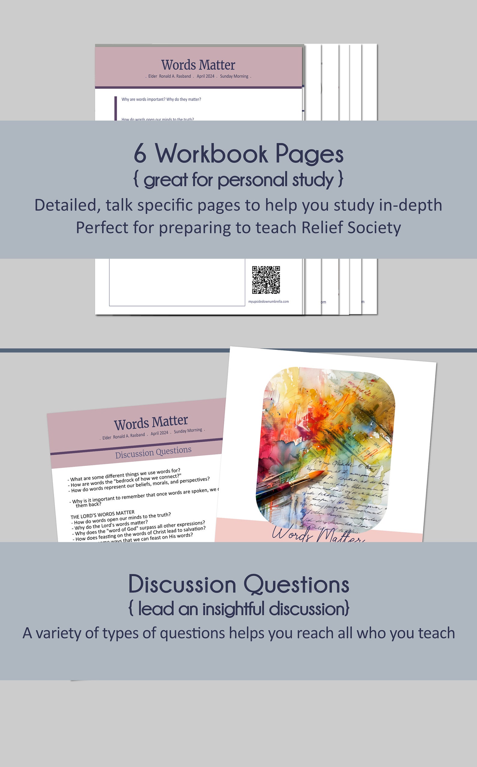 Words Matter Elder Ronald A. Rasband RS Lesson Outline, Lesson Plan and ...