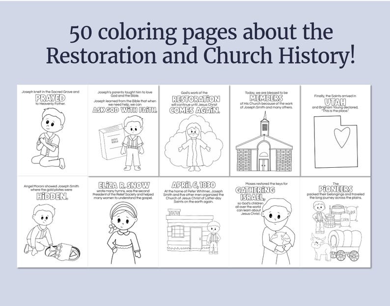 Story of the Restoration Coloring Book | Doctrine and Covenants ...