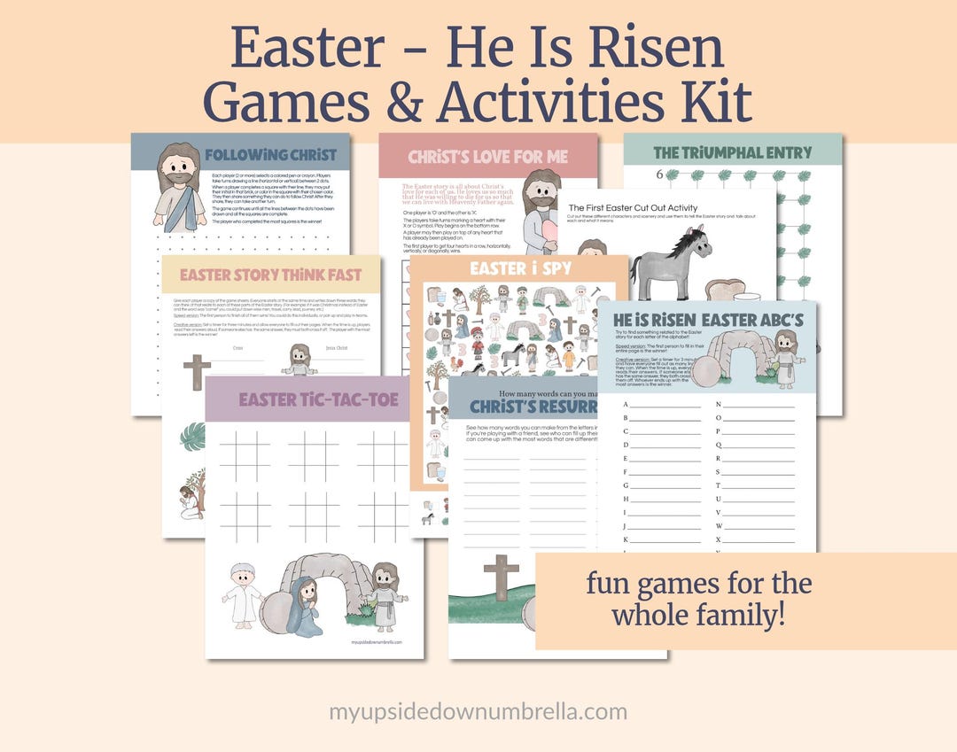 Easter Games and Activities Kit | He is Risen Christ-centered Easter ...